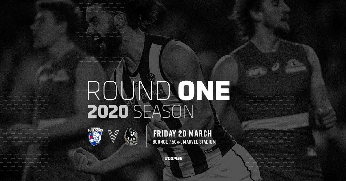 Pies to face Dogs in opening round of 2020 AFL season
