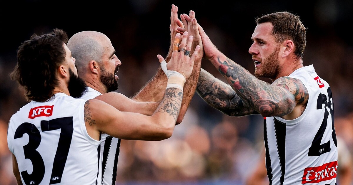 Two new Pies link up for Membrey's first goal in the Black and White